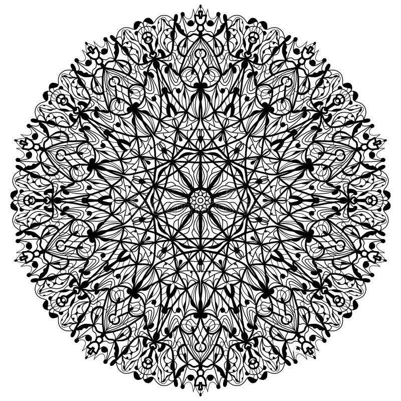 Complex Mandala Coloring Page Stock Illustration - Illustration of ...