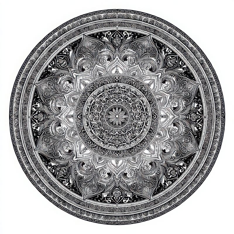 Complex Mandala with Sacred Geometry Motifs Stock Illustration ...