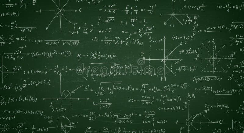 Complex Mathematical Formulas Presented on a Green Chalkboard for ...
