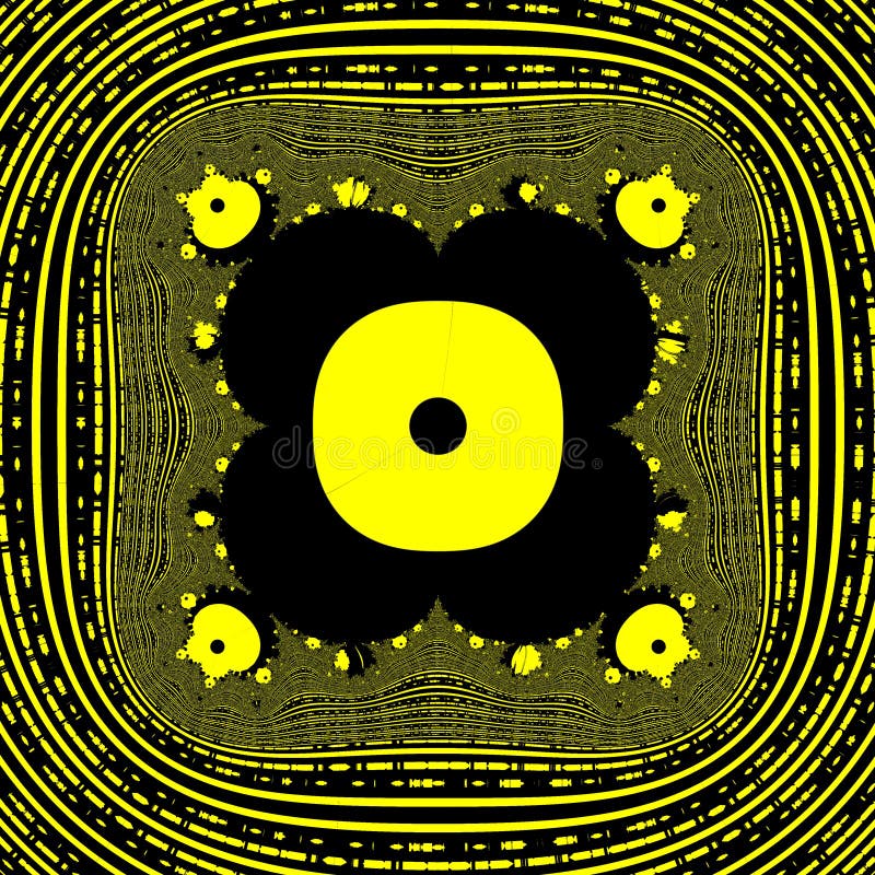 Squaring the Circle Complex Mathematically Derived Fractal in Yellow ...