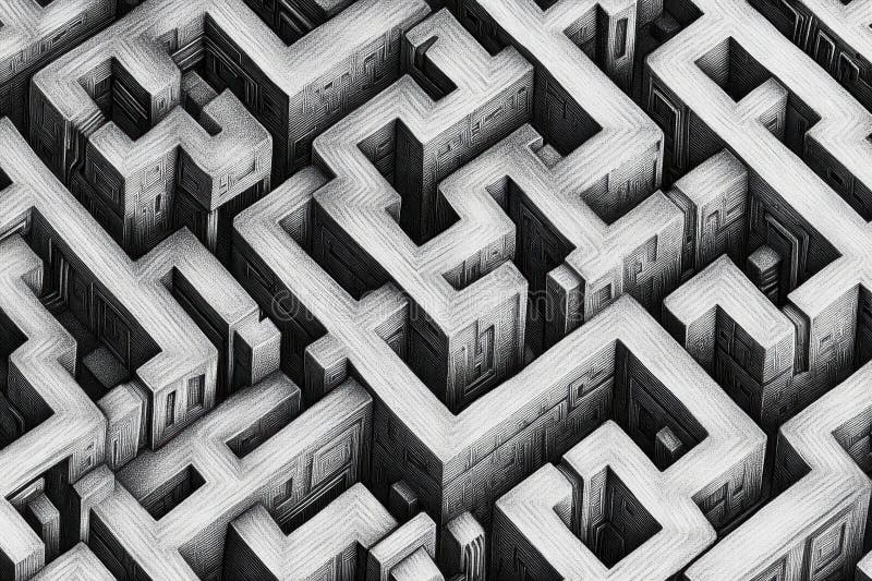 Complex Maze Creates Intricate Network with Abstract Design and Puzzle ...