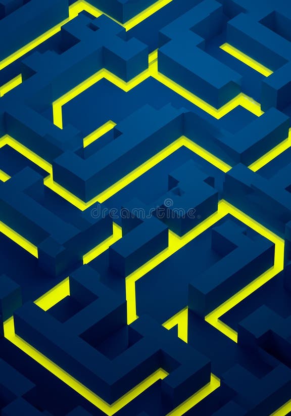 Complex Maze Design with a Bold Geometric Pattern Featuring ...