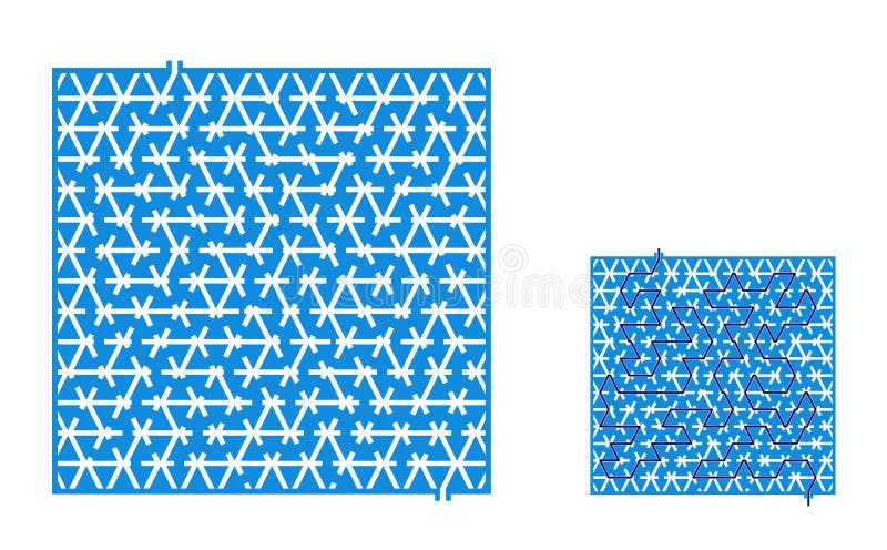 Complex Maze Labyrinth Game Blue Color Vector Illustration Stock Vector ...
