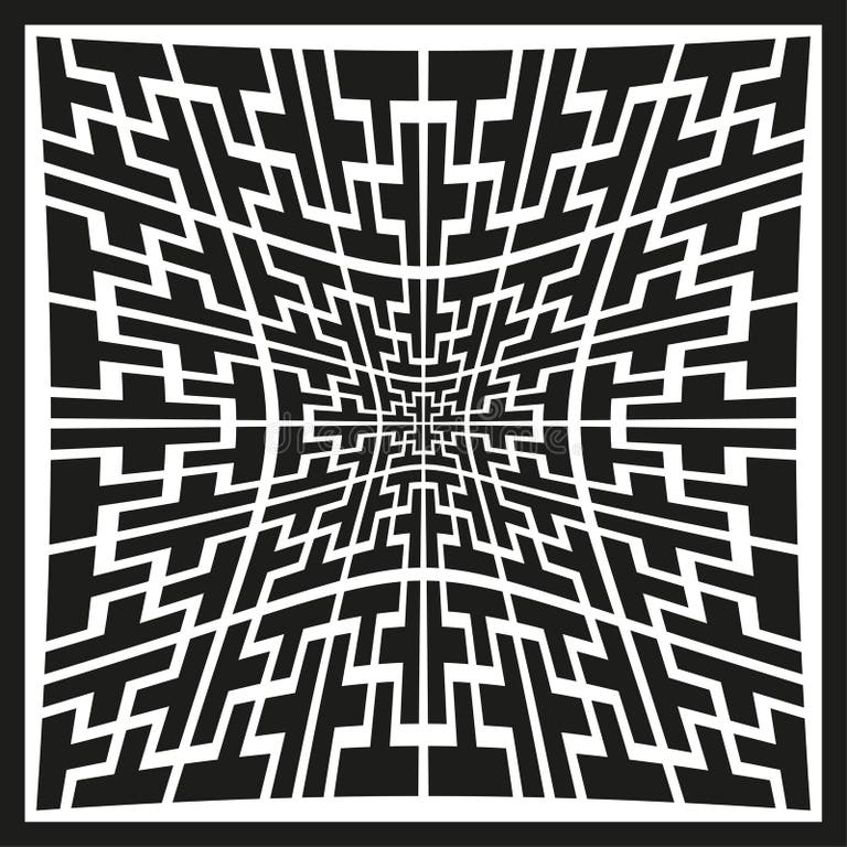 Complex Maze Pattern. Square Labyrinth Icon. Abstract Path Vector ...