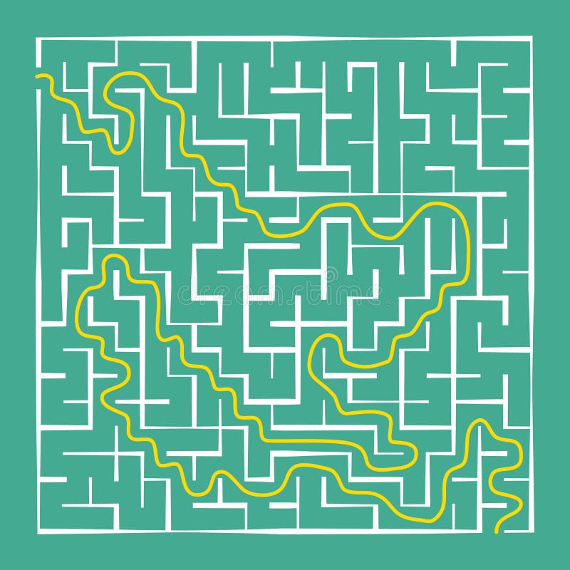 Complex Maze Puzzle Game for Children, Square Labyrinth with Thick ...