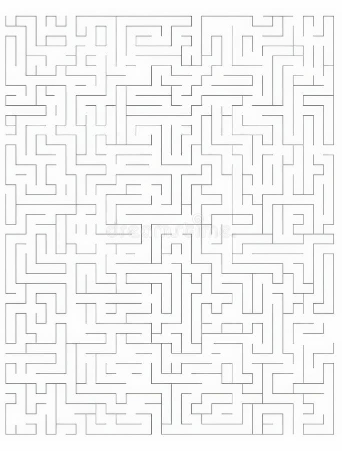 Complex Maze Puzzle Game Graphic Stock Illustration - Illustration of ...