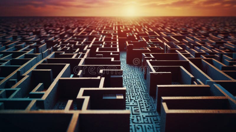 Complex Maze Representing Business Challenges Stock Illustration ...