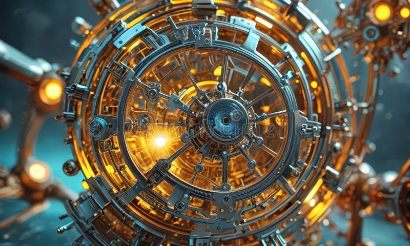 Complex Mechanical Structure with Intricate Gears and Dials ...