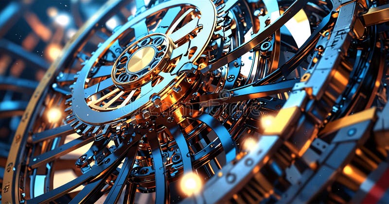 A Complex Mechanical Structure with Numerous Interlocking Gears and ...