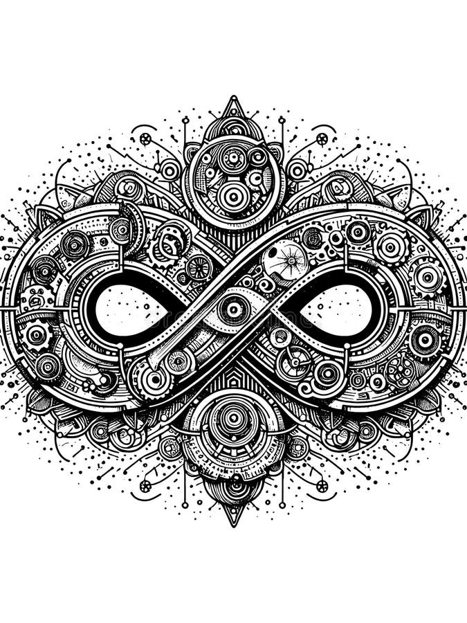 A Complex Mechanical System in the Shape of an Infinity Sign. Sketch ...