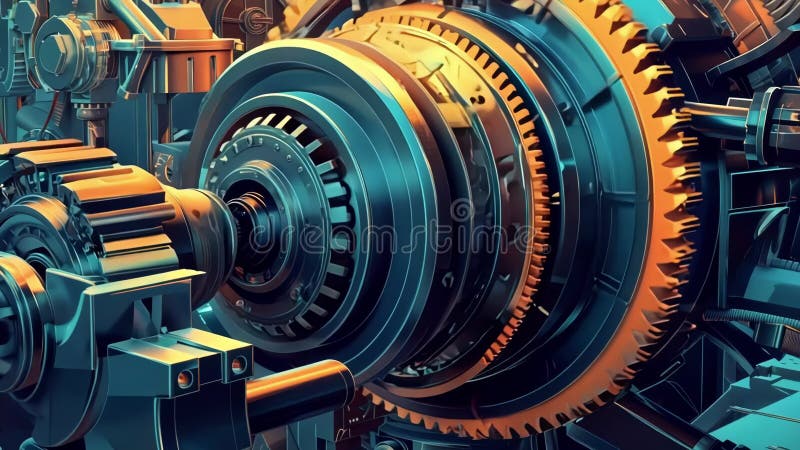 Intricate Mechanism Featuring Rotating Gears in Motion Stock Video ...