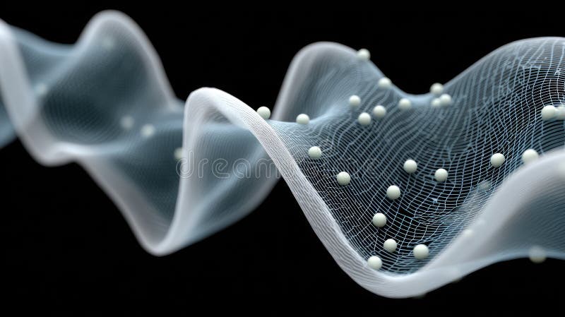 Complex Mesh of Waves Formed by Dots and Lines Showcases a High-detail ...