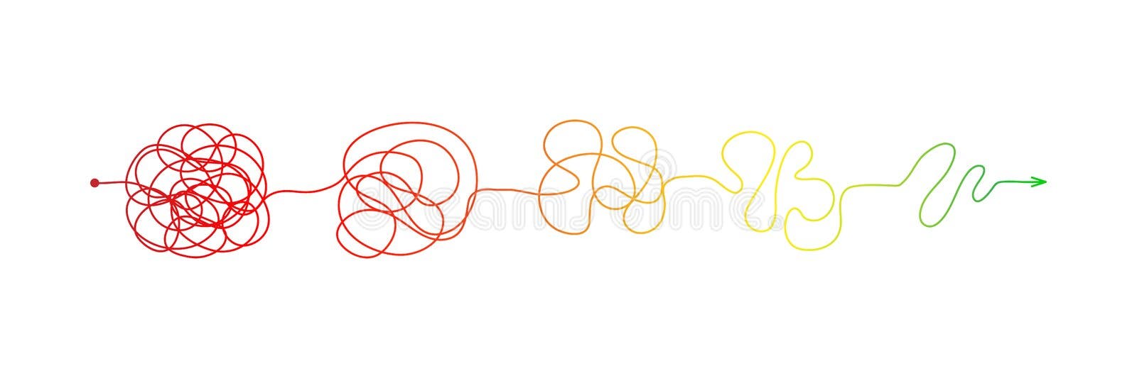 Complex Messy Connected Lines As Concept of Chaos Solving. Process of ...