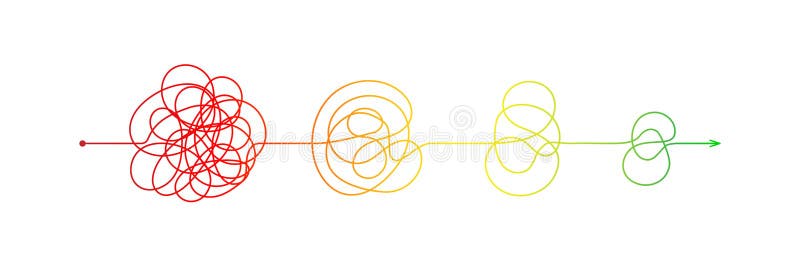 Complex Messy Connected Lines As Concept of Chaos Solving. Process of ...