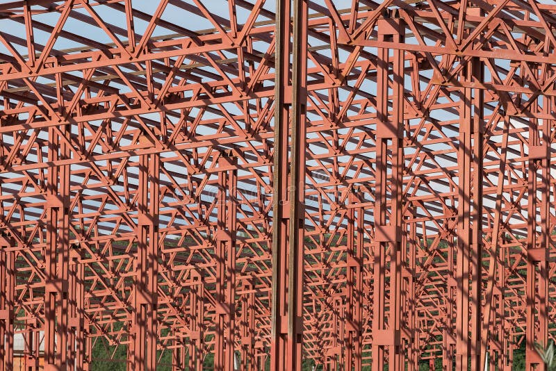 Complex Metal Frame Structure for Industrial Construction Stock Photo ...