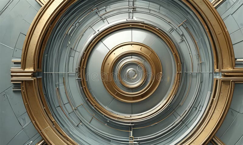 Complex Metallic Structure with Concentric Circles and Central Metallic ...