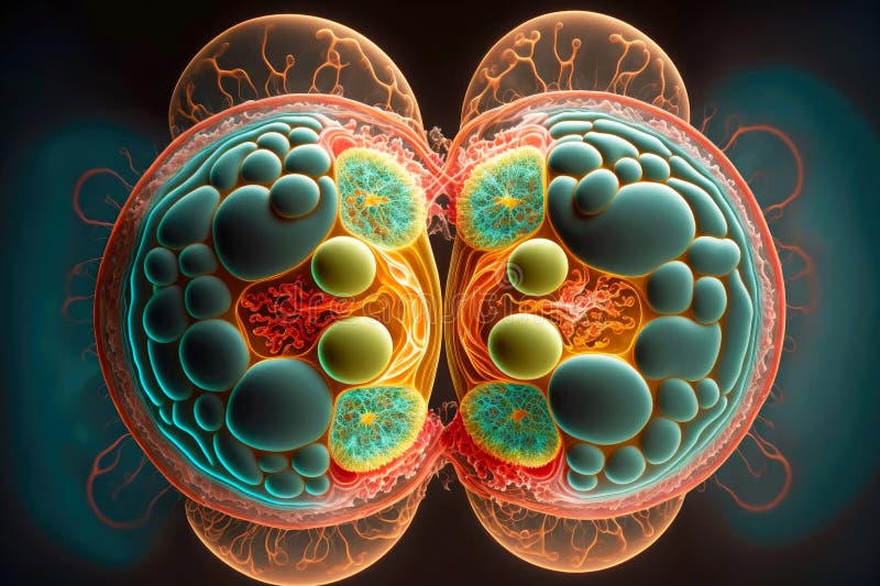 Complex Microbiological Process of Cell Division with Formation of Two ...