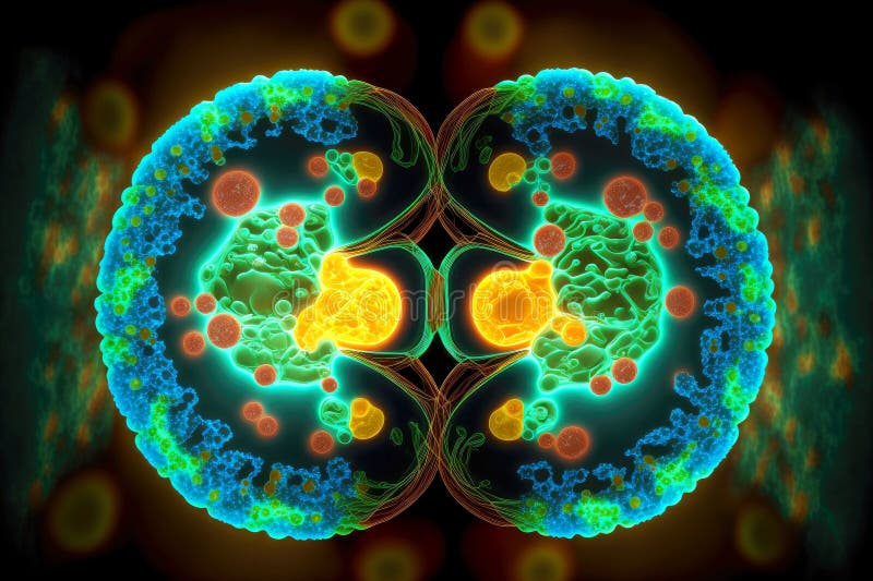 Complex Microbiological Process of Cell Division with Formation of Two ...