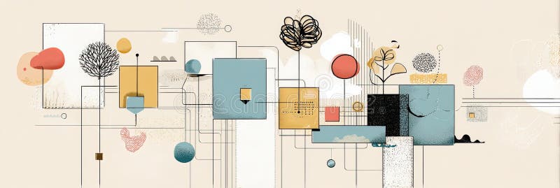 Complex Mind Map Connecting Abstract Concepts and Ideas Stock ...