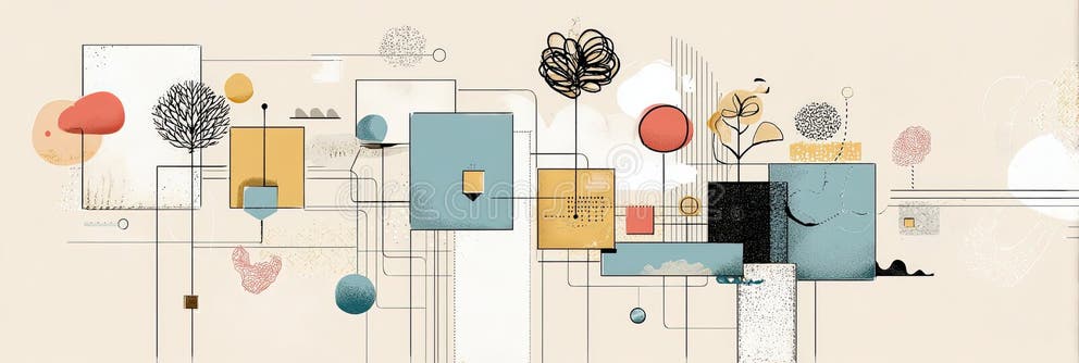 Complex Mind Map Connecting Abstract Concepts and Ideas Stock ...