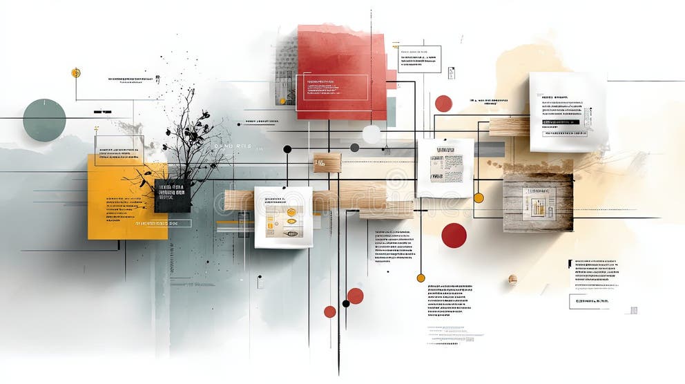 Complex Mind Map Connecting Abstract Concepts with Visual Elements ...
