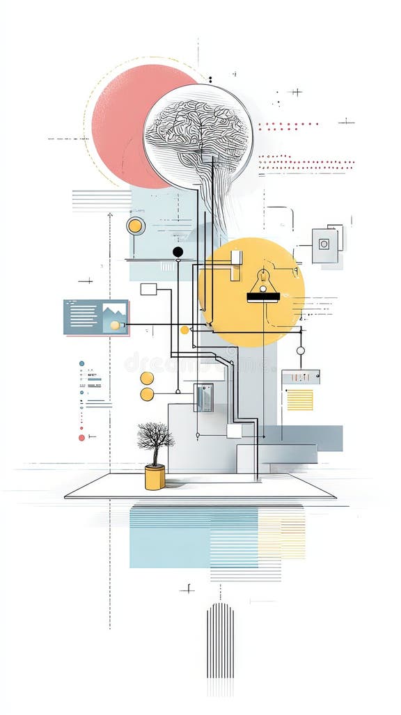 Complex Mind Map Connecting Brain To Digital Network and Knowledge ...