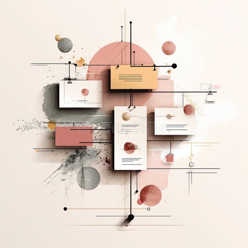 Complex Mind Map Connecting Ideas and Concepts with Intertwined Lines ...