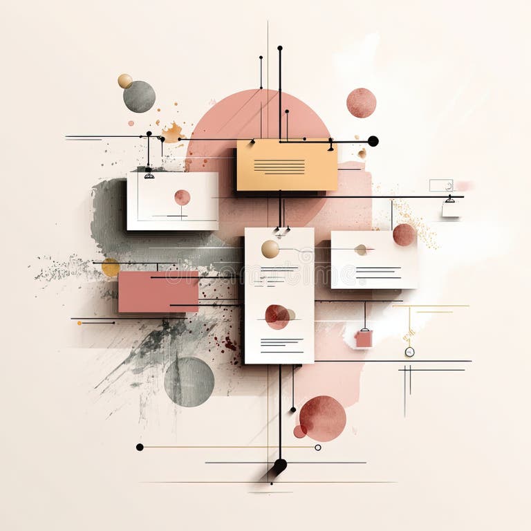 Complex Mind Map Connecting Ideas and Concepts with Intertwined Lines ...