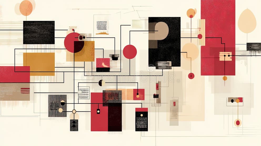 Complex Mind Map Connecting Ideas and Information Stock Illustration ...