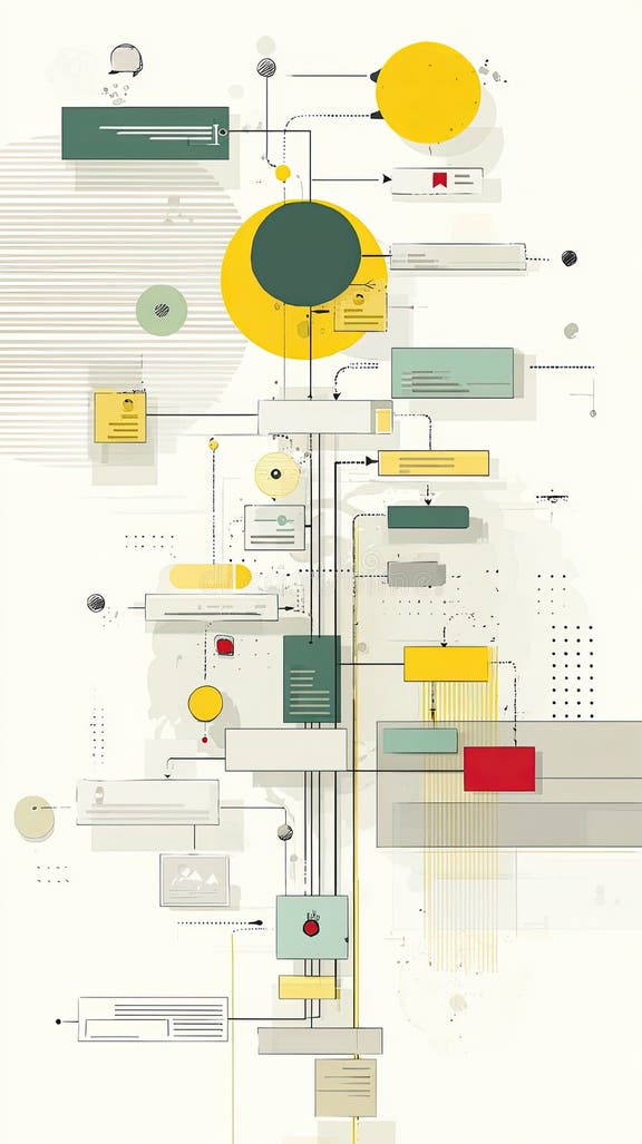Complex Mind Map Connecting Various Ideas and Concepts Stock ...