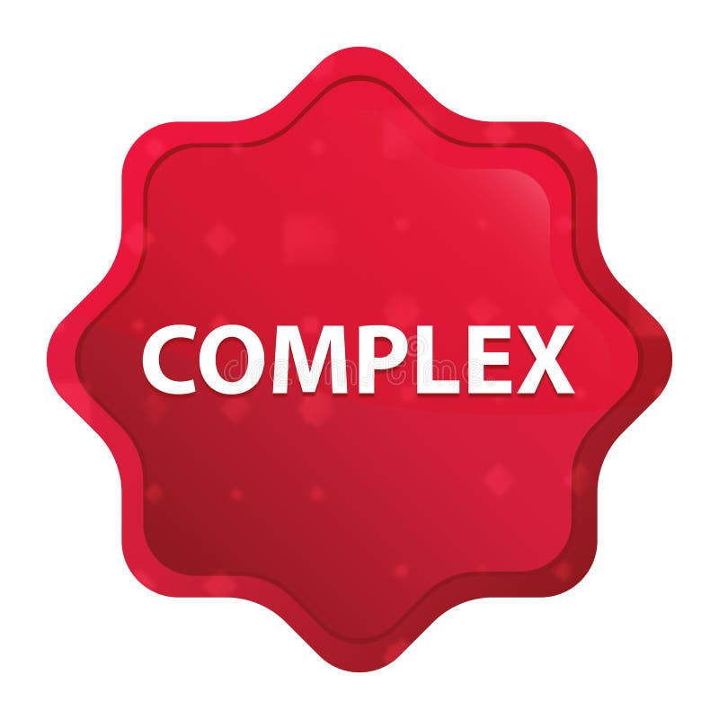 Complex Misty Rose Red Starburst Sticker Button Stock Illustration ...