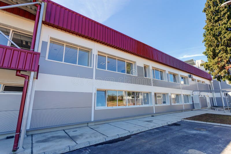 Complex of Modern Building in Exterior Stock Photo - Image of gray ...