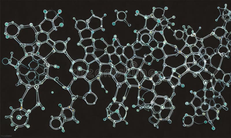 Complex Molecular Structure, Composed Interconnected Hexagons and ...