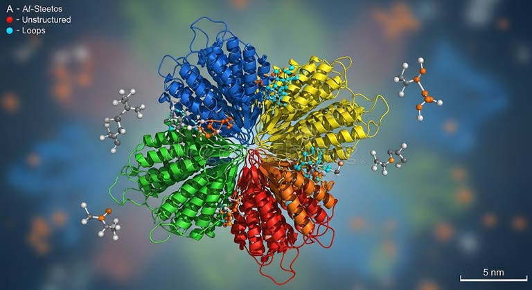A Complex Molecular Structure is Depicted, Showcasing a Symmetrical ...