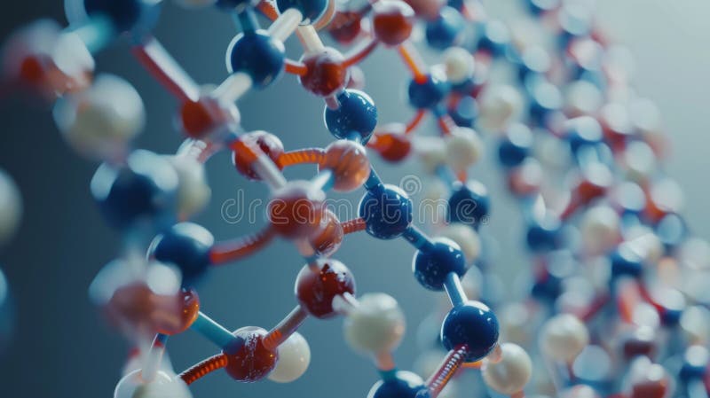 Complex Molecular Structure with Detailed Bonds Stock Illustration ...