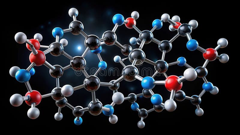 Complex Molecular Structure a Detailed 3d Rendering of a Multifaceted ...
