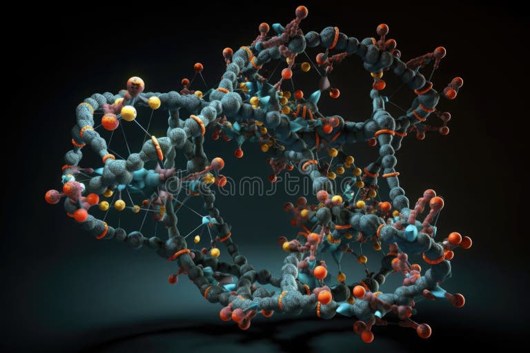 Complex Molecular Structure of Dna Double Helix, with Additional ...