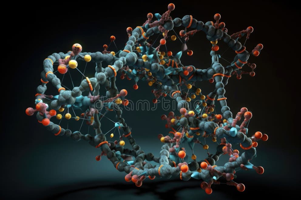 Complex Molecular Structure of Dna Double Helix, with Additional ...