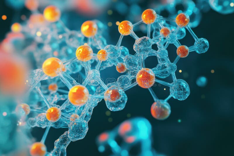 Complex Molecular Structure Showcasing Vibrant Interactions in a ...