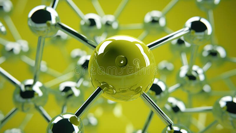 Complex Molecular Structure with Spherical Particles. Futuristic ...