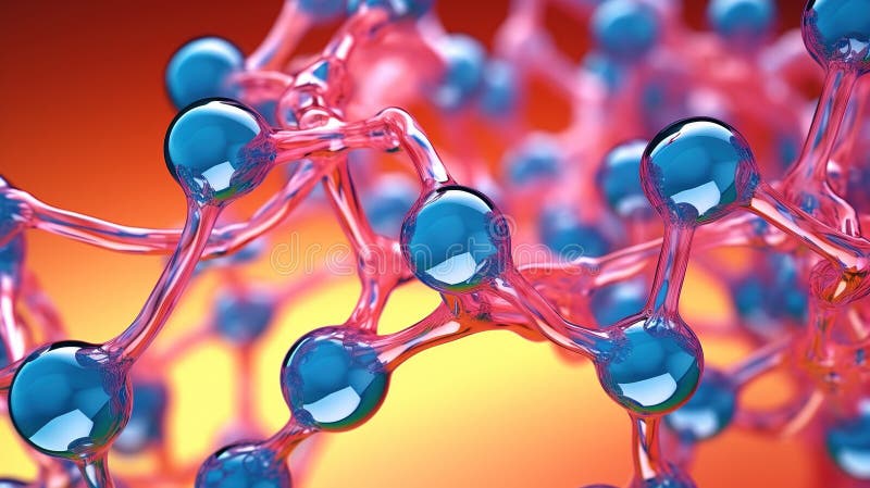 Complex Molecular Structure with Spherical Particles. Futuristic ...
