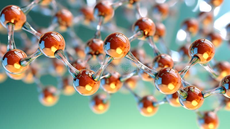Complex Molecular Structure with Spherical Particles. Futuristic ...