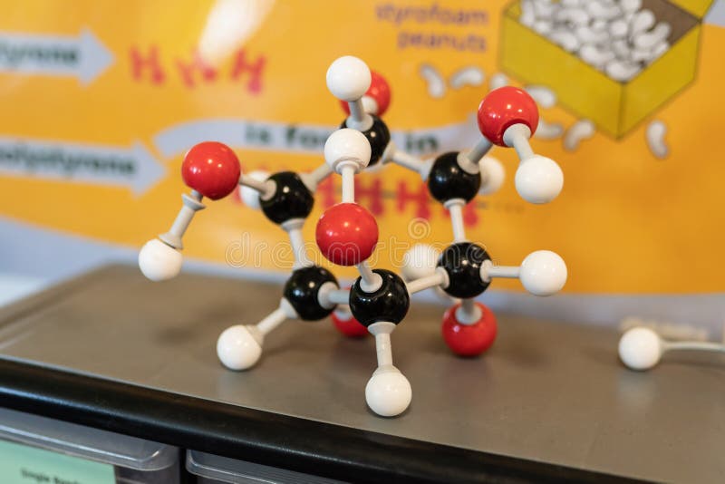 Complex Molecule Model Made of Plastic Stock Photo - Image of learn ...