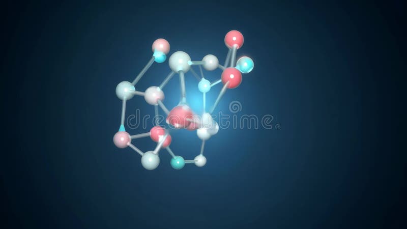 Complex Molecule Rotating on Blue Background Stock Footage - Video of ...