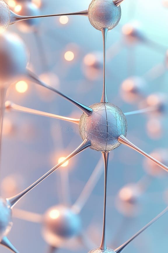 Complex Molecule Structure with Interconnected Metallic Spheres ...