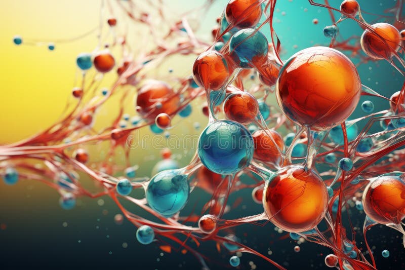 Complex Molecules Colorful Digital. Generate Ai Stock Illustration ...