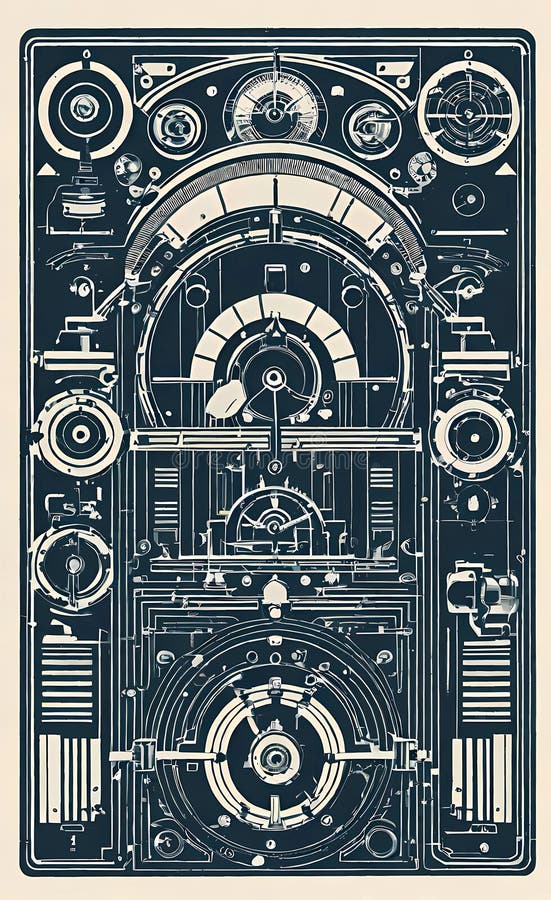 Complex Monochromatic Composition of Geometric Symbols and Figures on a ...