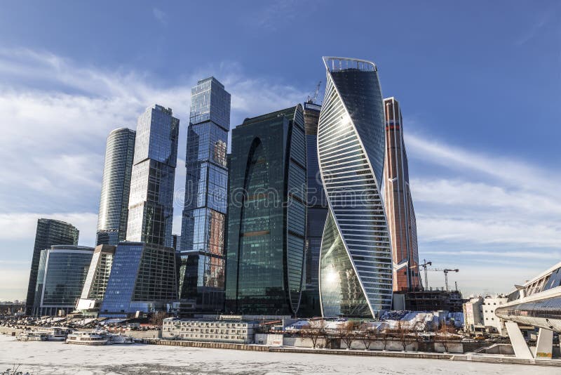 The Complex Moscow-city, Moscow Editorial Stock Image - Image of ...