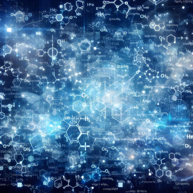 Chemical Formulas and Structures Creating a Scientific Background Stock ...