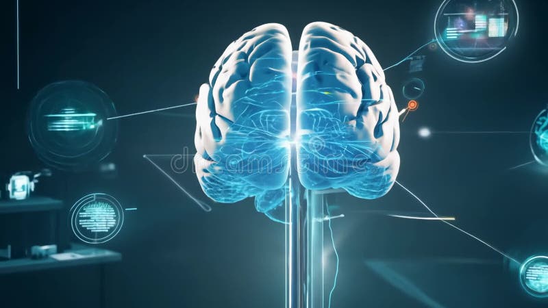 Complex Network of Connections in the Human Brain. the Birth of Artificial Intelligence Stock ...
